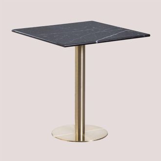 Sklum Sklum - Table de Bar Carr&eacute;e en Marbre Cosmopolitan &x2194&xFE0E 70 cm Or champagne