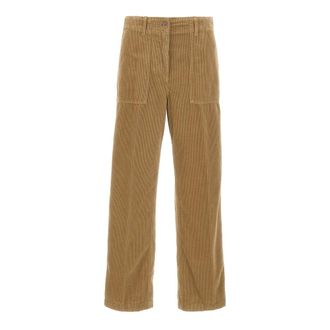 Aspesi Femme, Pantalons, Brun, Taille: 42 FR Pantalon droit en velours c&ocirc;tel&eacute;