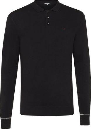 Mexx Mens Tylor Fine Knit Polo Sweater, Black, L