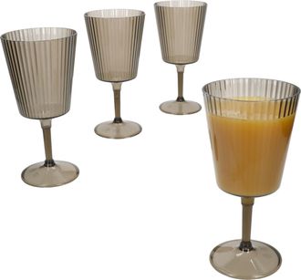 MamboCat Togo 4er Set Kunststoff-Weingläser grau für Camping, Picknick & Outdoor I 350 ml I Gläser mit Stiel I Camping-Geschirr für Wein, Wasser, Saft, Limo & 