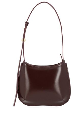 Jacquemus Womens Bordeaux Leather Shoulder Bag Calf