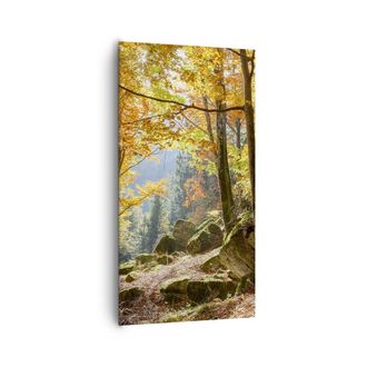 Arttor Wandbilder Dekoration Wohnzimmer Herbst berg wald natur Bilder auf Leinwand 65x120cm Leinwandbild mit Rahmen Schlafzimmer Küche Deko Wand Kunstdruck A