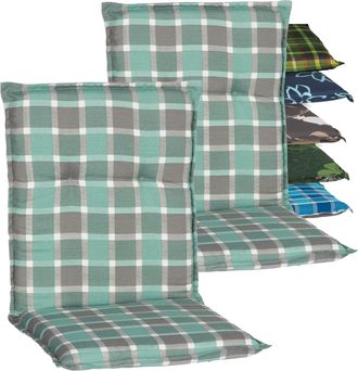 Beo Barcelona Niedriglehner Gartenstuhlauflagen 2er Set | Waschbar | Made in EU | Öko-Tex Standard | Atmungsaktive Sitzkissen Outdoor | UV-beständige Pols