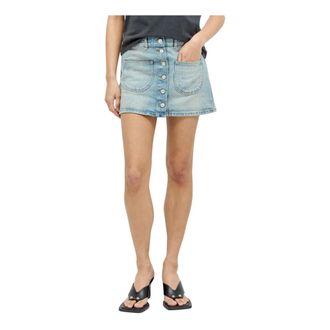 Courr&egrave;ges Femme, Jupes, Bleu, Taille: 40 FR Mini-jupe en denim avec style Multiflex