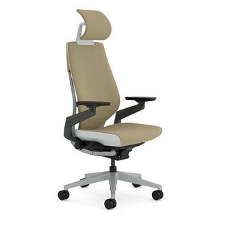 Steelcase Gesture Ergonomischer B&uuml;rostuhl mit 360&deg; Armlehnen, 3D-Live Back Lumbalst&uuml;tze, anpassbarer Kopfst&uuml;tze Sand