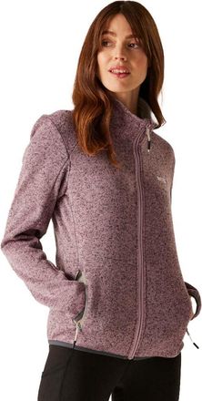 Regatta Newhill II Fleecejacke Durchgehender Rei&szlig;verschluss f&uuml;r Damen (50 DE) (Lila/Helles Vanillegelb)