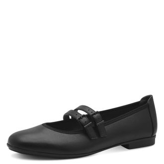 Jana Damen Ballerinas mit Riemen Vegan, Schwarz (Black), 38 EU