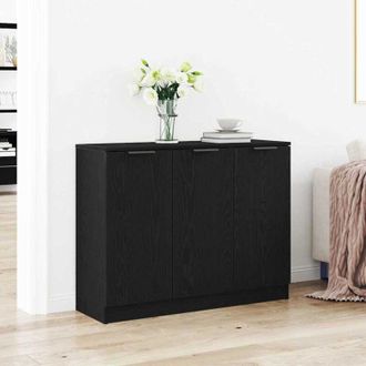 vidaXL Buffet Noir 90,5 x 30 x 70 cm Bois ding&eacute;nierie Vidaxl