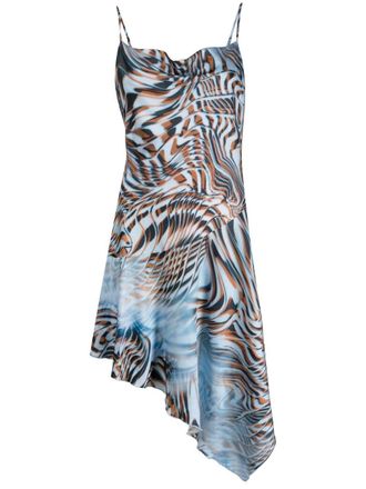 Diesel robe &agrave; imprim&eacute; graphique all-over - Bleu