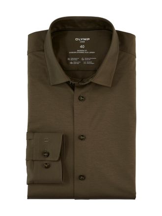 Olymp Herren Oberhemd Langarm Luxor 24/Seven,Single Jersey,24/7 - Luxor modern fit,13 New Kent,Schlamm 25,44
