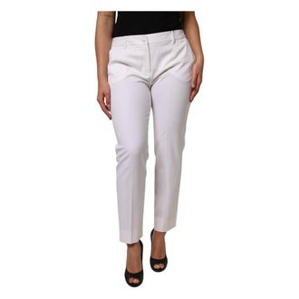Dolce & Gabbana Femme, Pantalons, Blanc, Taille: 42 FR Pantalon fusel&eacute; taille mi-haute