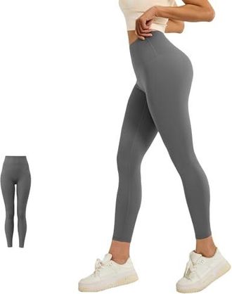 Generic Legging taille haute pour femme, contr&ocirc;le du ventre, doux comme du beurre, non transparent, pantalon de yoga pleine longueur pour entra&icirc;nement, course