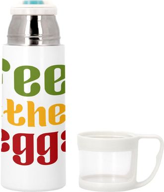 Fabulous Thermoskanne aus Edelstahl mit integrierter Tasse - Feel the Reggae Musiker Instrument Rasta - 350 ml - Thermosflasche