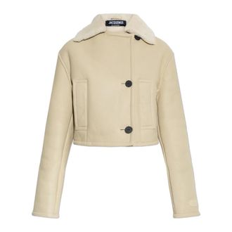 Jacquemus Doppelreihiger Shearling-Mantel - - Jackets - Damen - Beige - XS