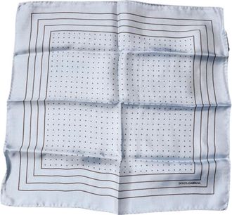 Dolce & Gabbana Homme, Accessoires, Bleu, Taille: ONE Size Polka Dots Square Handkerchief Scarf