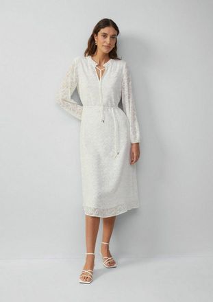 s.Oliver Midikleid Kleid Langes Kleid mit Tunika-Ausschnitt und R&uuml;schen