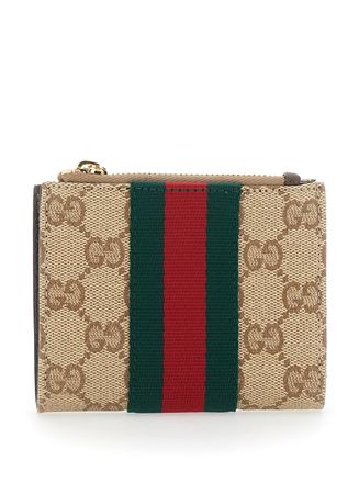 Gucci Womens Wallet Gg Canvas Beige