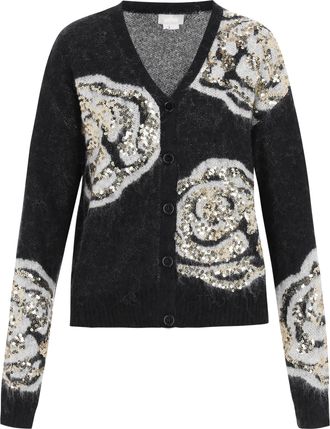 Usha Strickjacke Frauen schwarz-beige