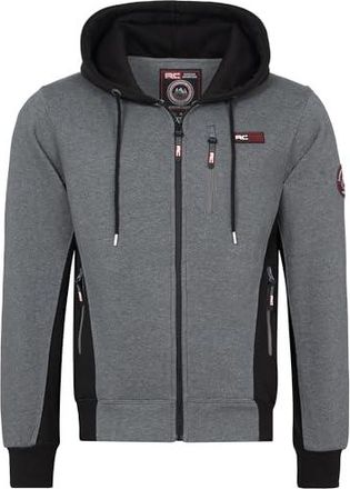 Rock Creek Rock Creek Sweat &agrave; capuche zipp&eacute; H-413 pour homme, gris, XL