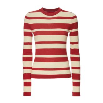 La DoubleJ Gestreifter Rundhals-Pullover - - Knitwear - Damen - Beige - M