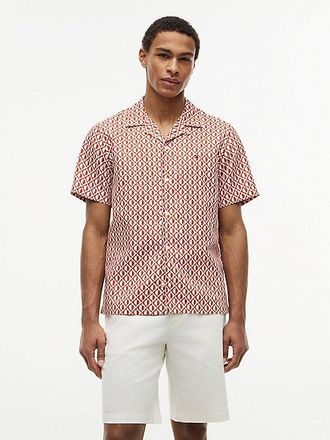 Tommy Hilfiger Chemise &agrave; manches courtes imprim&eacute;e en lin m&eacute;lang&eacute;