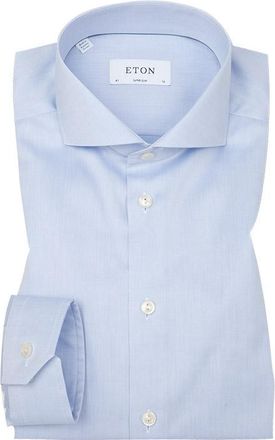 Eton Herren Hemd blau Baumwolle