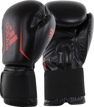 adidas Unisex - Erwachsene Speed 50 Boxhandschuhe, schwarz/rot, 10 oz EU