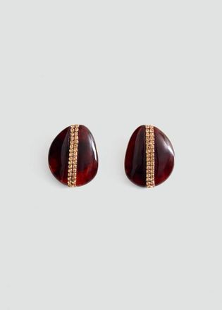 Mango Boucles doreilles r&eacute;sine grenat - Femme - Taille unique - MANGO