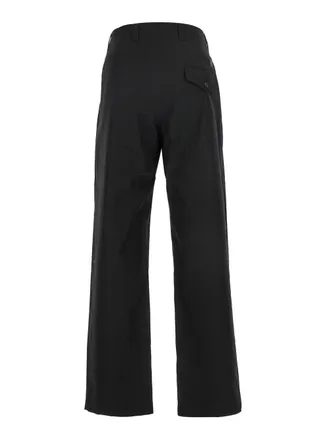 Gucci Mens Black Cotton Pants With Web Detail Trousers