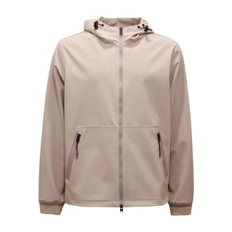 Woolrich Homme, Vestes, Beige, Taille: XL Soft Shell Full-Zip Sweat &agrave; capuche