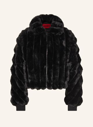 HUGO BOSS Hugo Kunstfell-Jacke Floriane schwarz