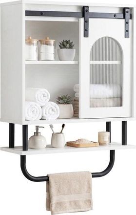 Costway armoire murale salle de bain meuble wc suspendu rangement haut toilette pharmacie etagere suspension cuisine petit placard caibnet bathroom cuisine