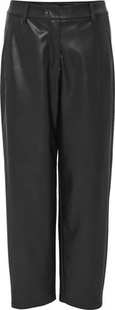 OPUS Damen City Pants | Tapered Pants MARUTO Relaxed in Lederoptik Black, 42