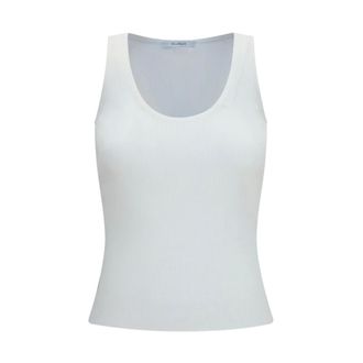 Max Mara Mxmeditta Geripptes Gewebtes Tanktop - - Tops - Damen - Wei&szlig; - L