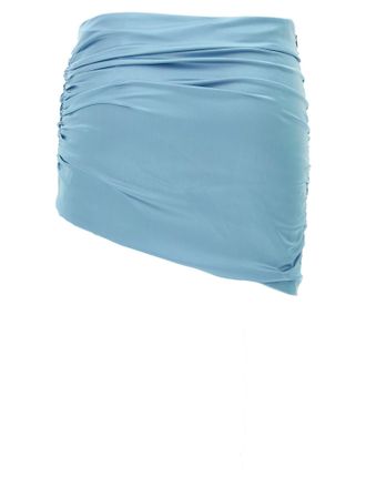 Alessandra Rich Womens Blue Silk Long Skirt