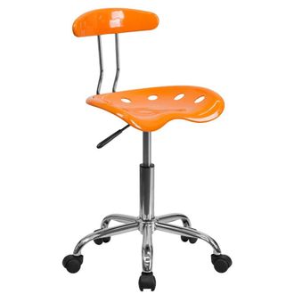 Flash Furniture B&uuml;rostuhl, drehbar, mit Traktorsitz, Orange und Chrom, Leuchtend
