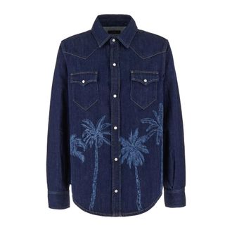 Alanui Jungle Printed Denim Shirt - - Shirts - Herren - Blau - M