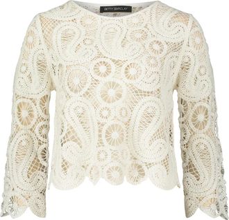 Betty Barclay Paisley Strickpullover mit U-Boot-Ausschnitt - - Knitwear - Damen - Wei&szlig; - 2XL