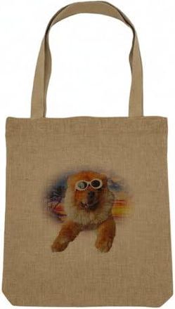 Fabulous Sac Shopping Tote Bag Aspect Lin - Cool Dog Chien Paradis Humour Ringard Collage Vintage Illustration Art Meme - Sac de Courses Toile Epaisse 360g Bei