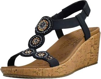 Skechers Sandales Beverlee Date Glam pour femme, bleu marine, 38 EU