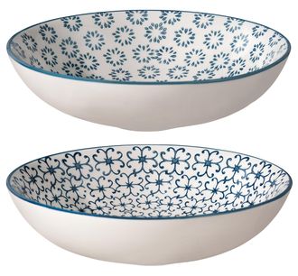 Bloomingville Suppenteller Kristina, blau, Keramik