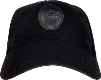 Versace Casquette de baseball en cachemire et laine - unisex - Accessoires - Noir - Taille: 60 CM