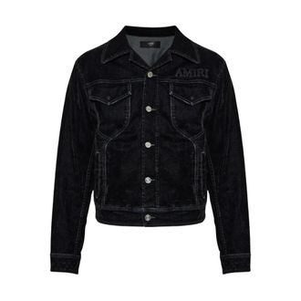 Amiri Vintage Cut Flock Denim Jacket - - Jackets - Herren - Schwarzk - XL