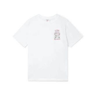Casablanca Wei&szlig;es Bio-Baumwoll-Kurzarm-T-Shirt - - Tops - Damen - Wei&szlig; - M