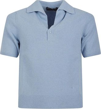 Dolce & Gabbana Homme, Pulls, Bleu, Taille: L Chemise Polo en Maille Lisse
