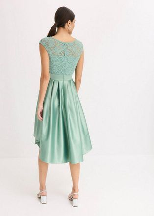 Bonprix Vokuhila-Kleid ausgestellte Passform, aus gl&auml;nzendem Satin, mit Taillen-Einsatz