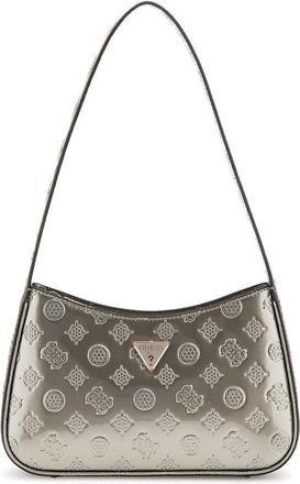Guess Damen Arnela Top Zip Shoulder Bag Umh&auml;ngetasche, Zinn-Logo