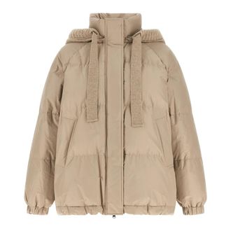 Brunello Cucinelli Daunenjacke aus Techno-Baumwolltaft - - Jackets - Damen - Beige - S