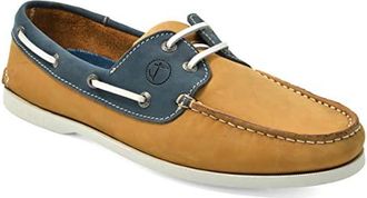 Seajure Chaussures Bateau pour Homme Elafonissi en Cuir Nubuck Camel et Bleu (EU_Footwear_Size_System, Adult, Men, Numeric, Medium, Numeric_45)