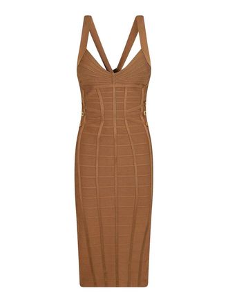 Elisabetta Franchi Robe Au Genou - Beige